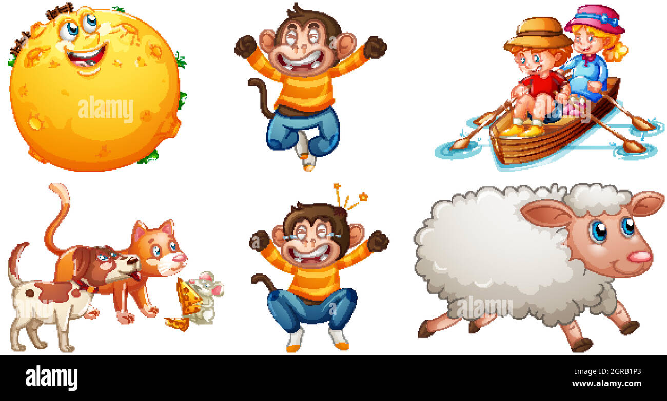 Set of different nursery rhyme character isolated on white background ...