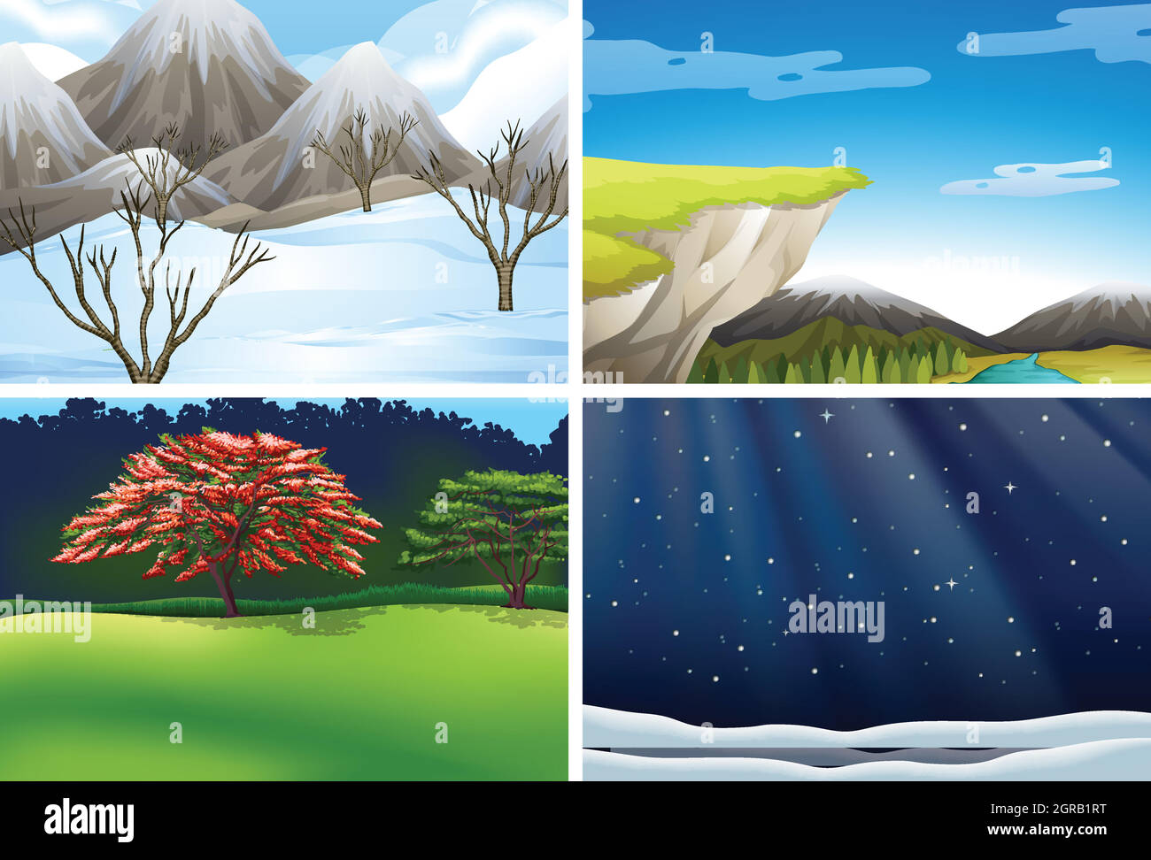 Set of nature landscape scene Stock Vector Image & Art - Alamy