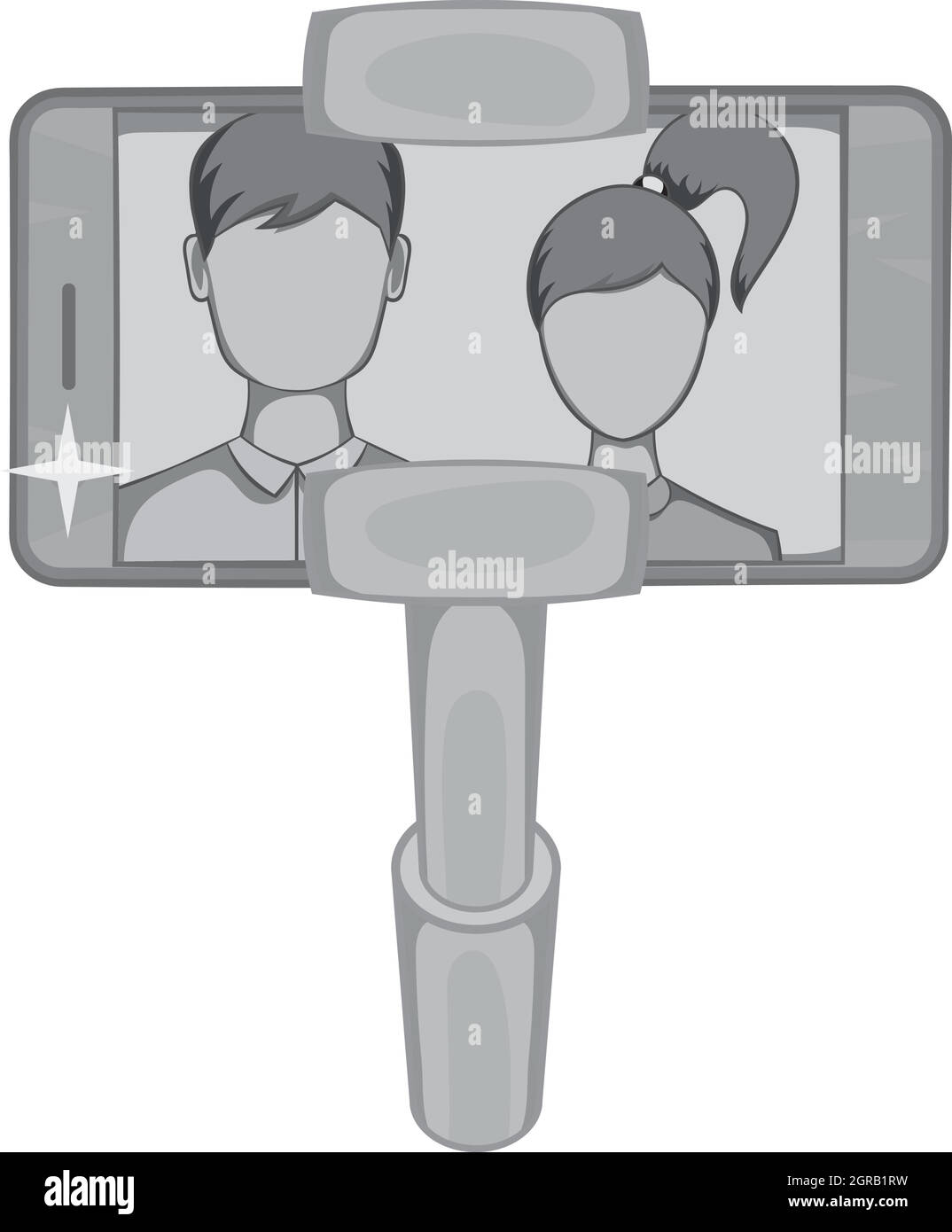 Black white illustration showing phone Stock Vector Images - Alamy