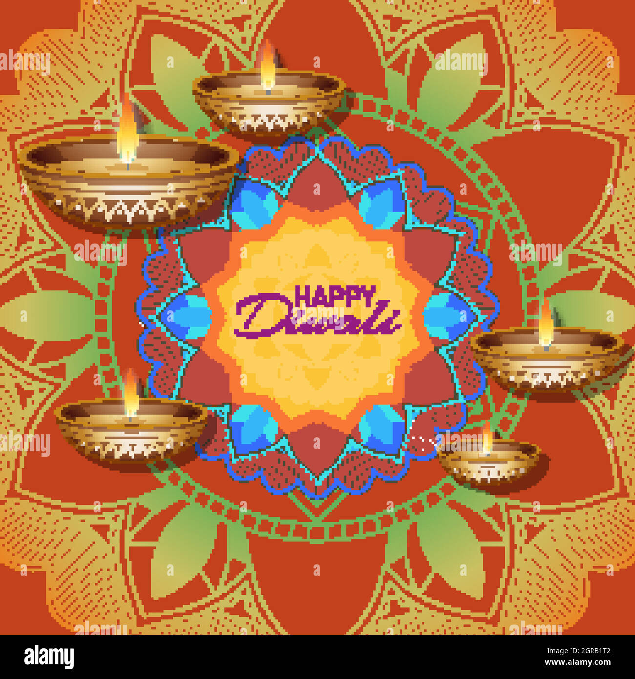 Background with mandala pantern for happy diwali festival Stock Vector ...