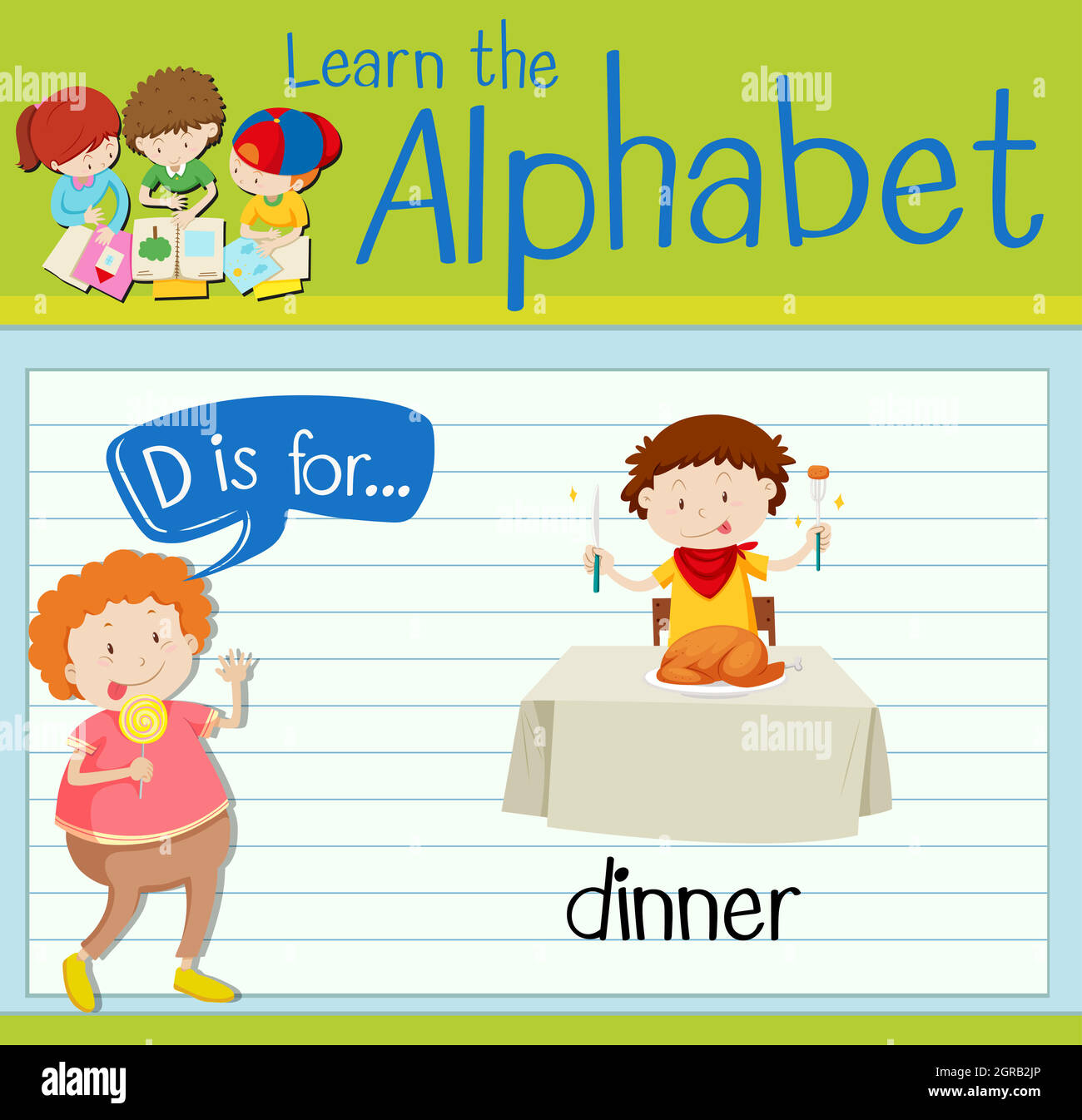 Flashcard letter D is for dinner Stock Vector Image & Art - Alamy