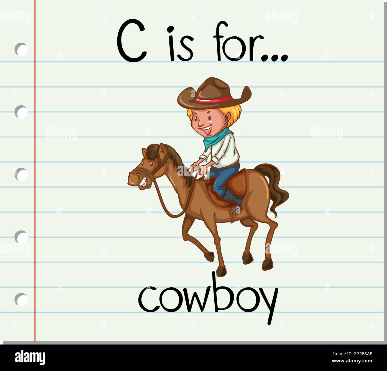 Flashcard letter C is for cowboy Stock Vector Image & Art - Alamy
