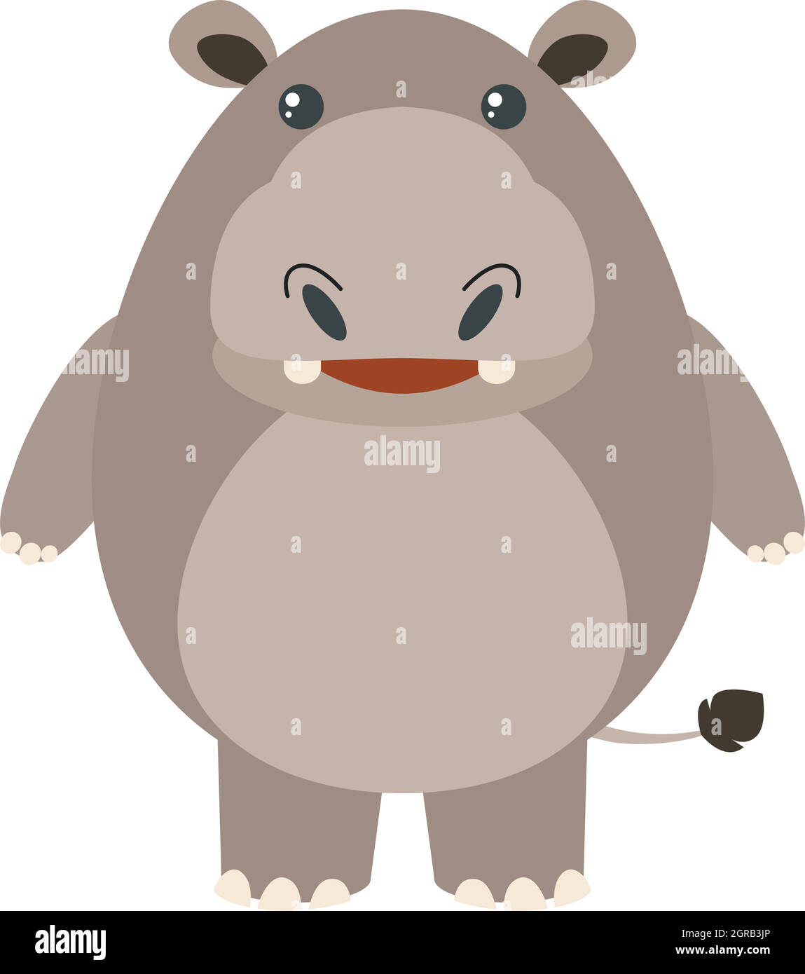 Cute hippo on white background Stock Vector Image & Art - Alamy