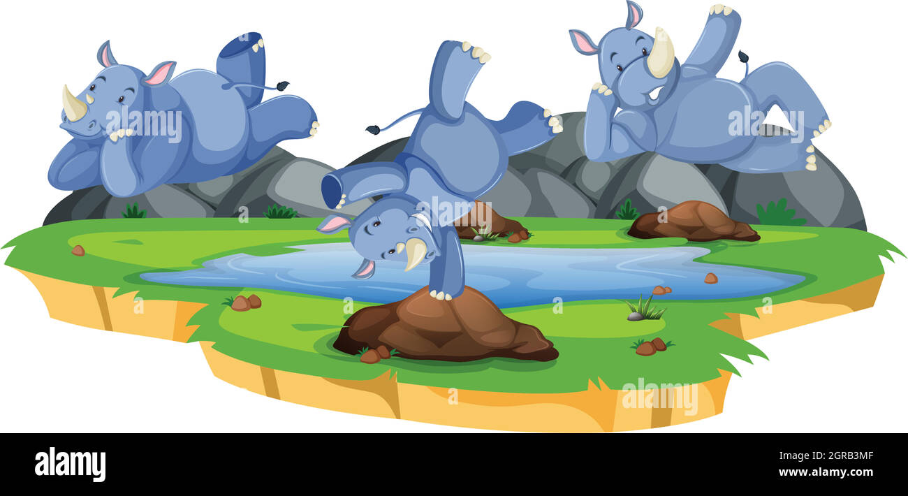 White rhino rhinoceros in Cut Out Stock Images & Pictures - Alamy