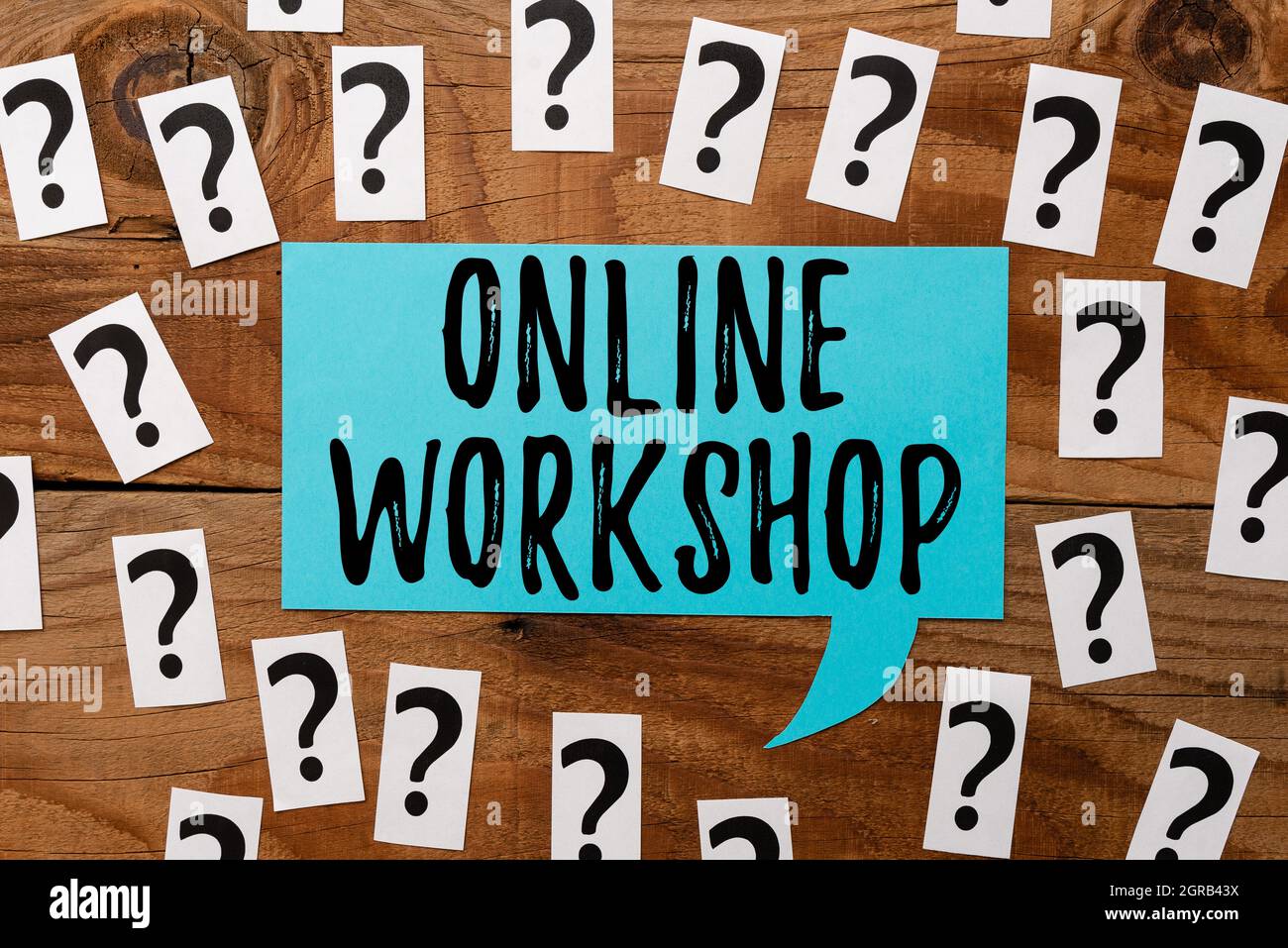Sign displaying Online Workshop. Internet Concept shows of goods and ...