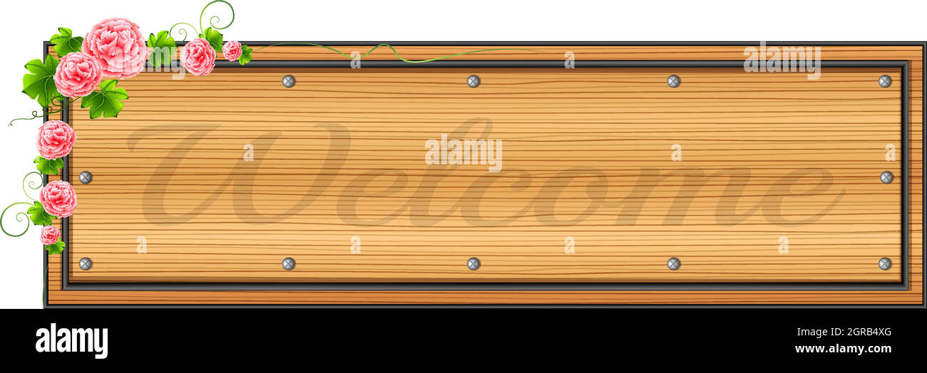 A signage with pink floral border Stock Vector Image & Art - Alamy