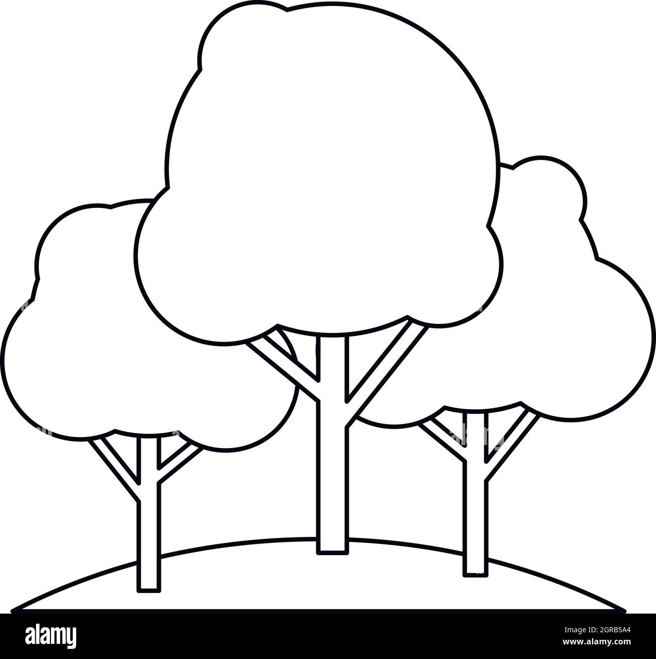 Line trees in summer Stock Vector Images - Alamy