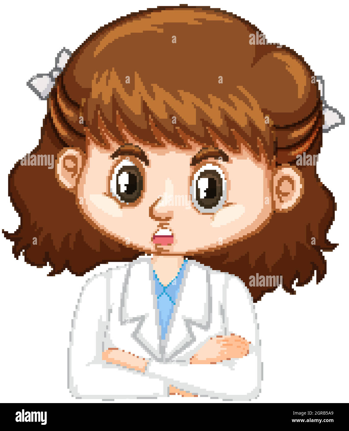 Cute girl in science gown on white background Stock Vector Image & Art ...