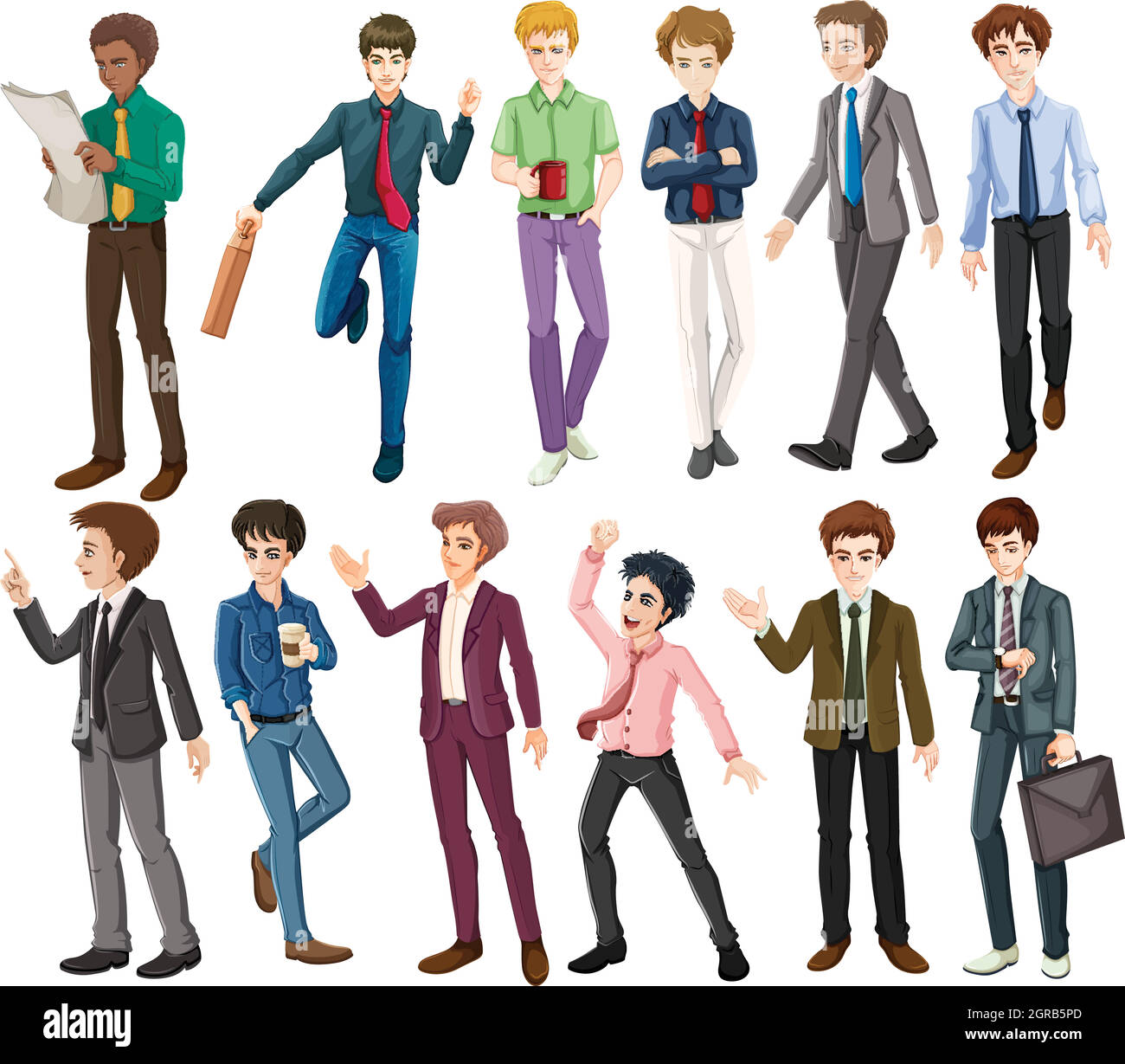 Businessmen in different clothes Stock Vector Image & Art - Alamy