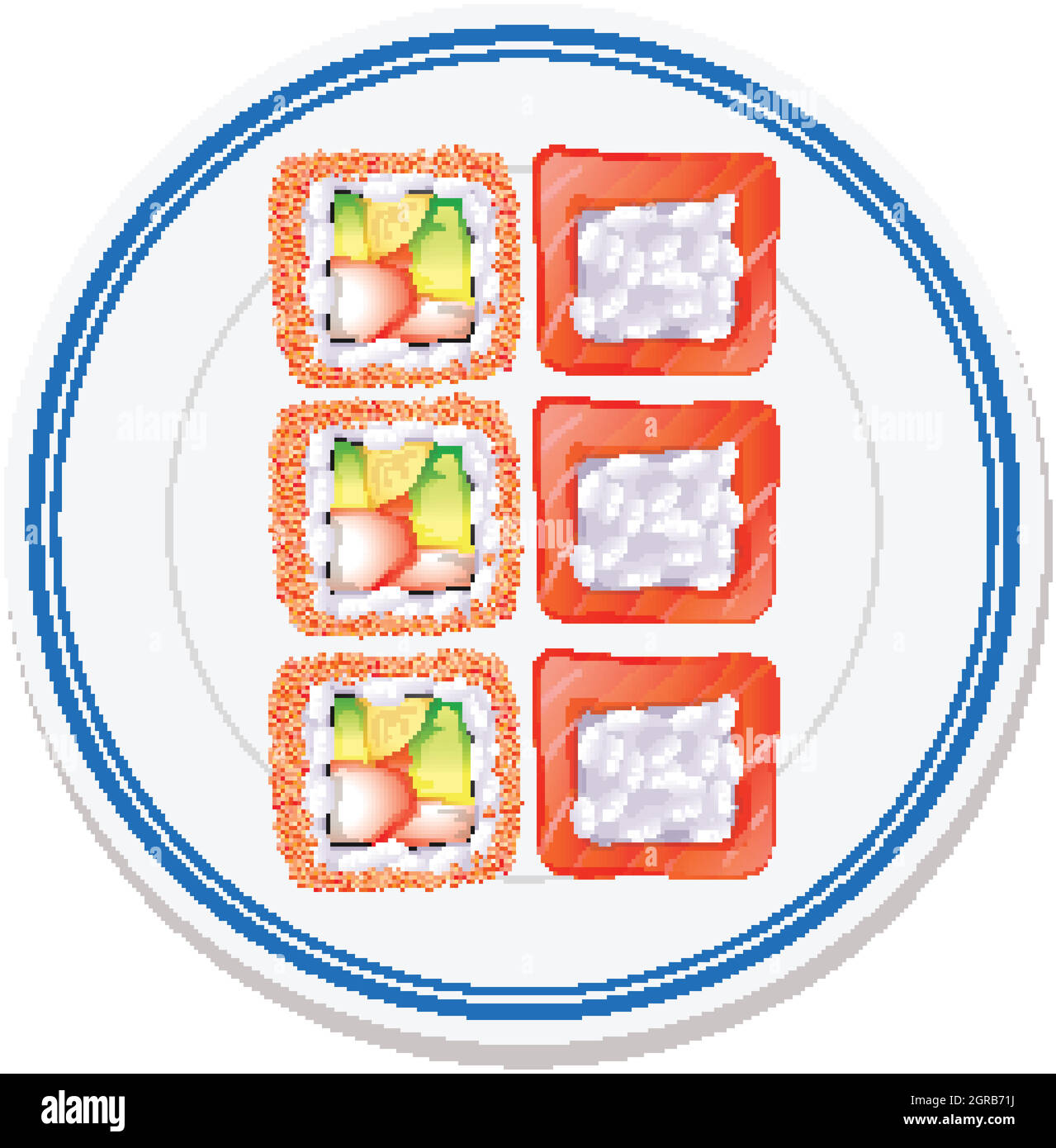 Aerial view of food on plate Stock Vector Image & Art - Alamy