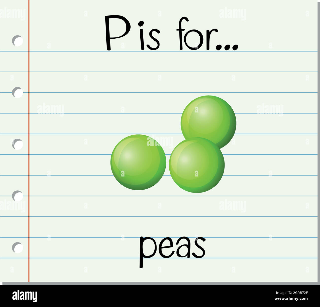 Flashcard letter P is for peas Stock Vector Image & Art - Alamy