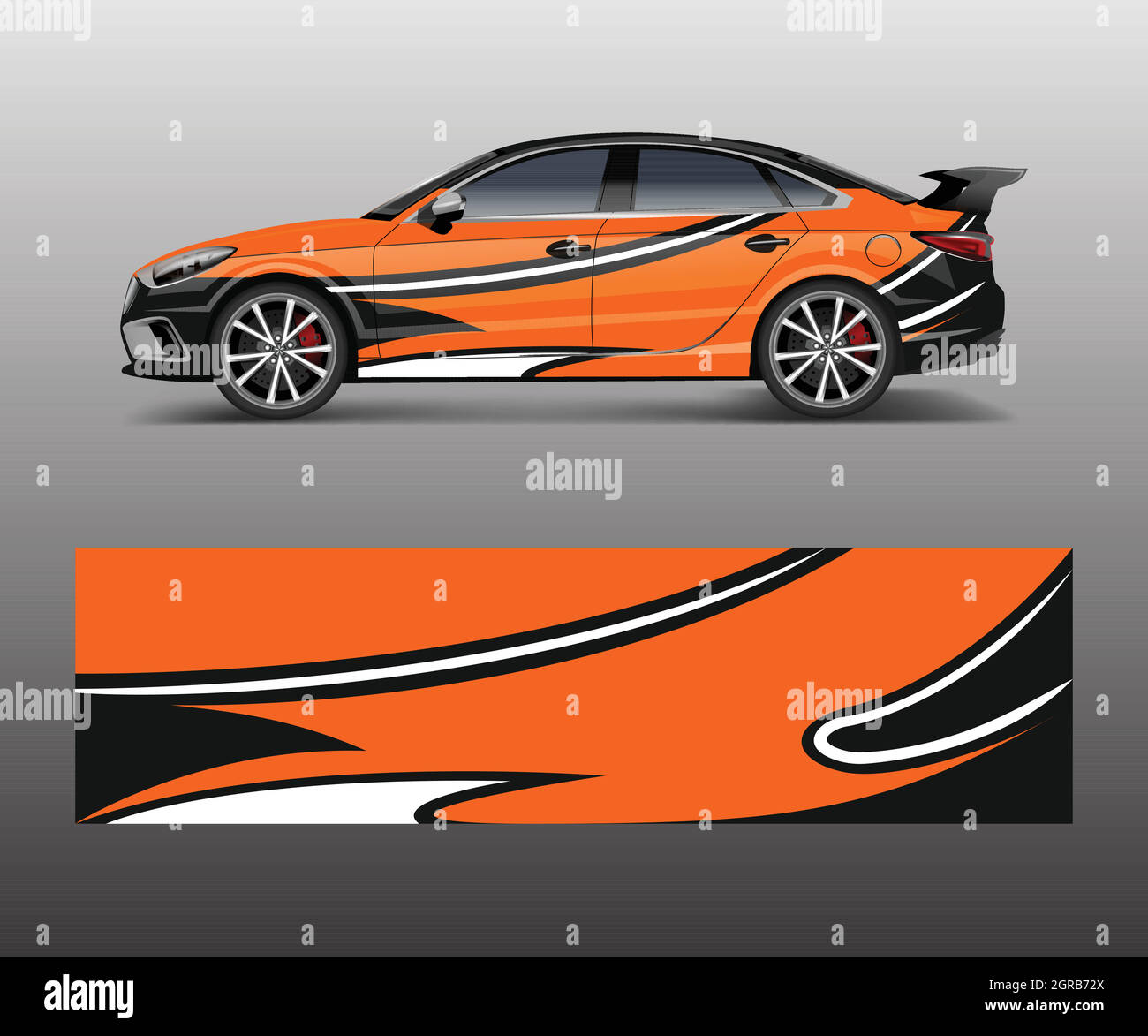 wrap design for custom sport car. Sport racing car wrap decal and ...