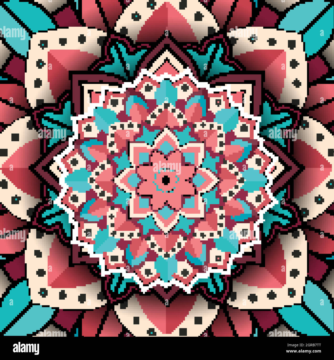 Mandala pattern design background in many colors Stock Vector Image ...