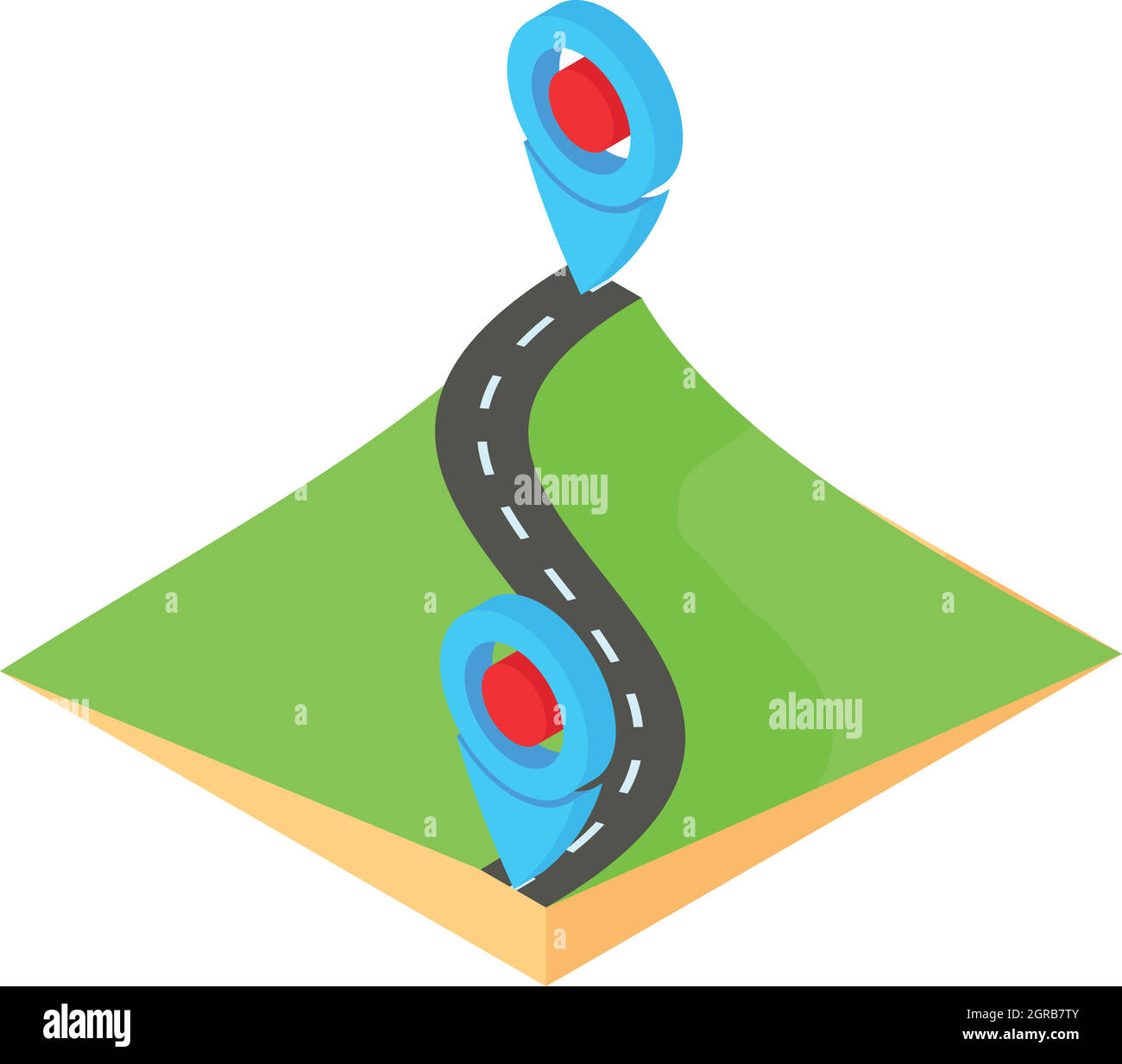 Route map icon, cartoon style Stock Vector Image & Art - Alamy