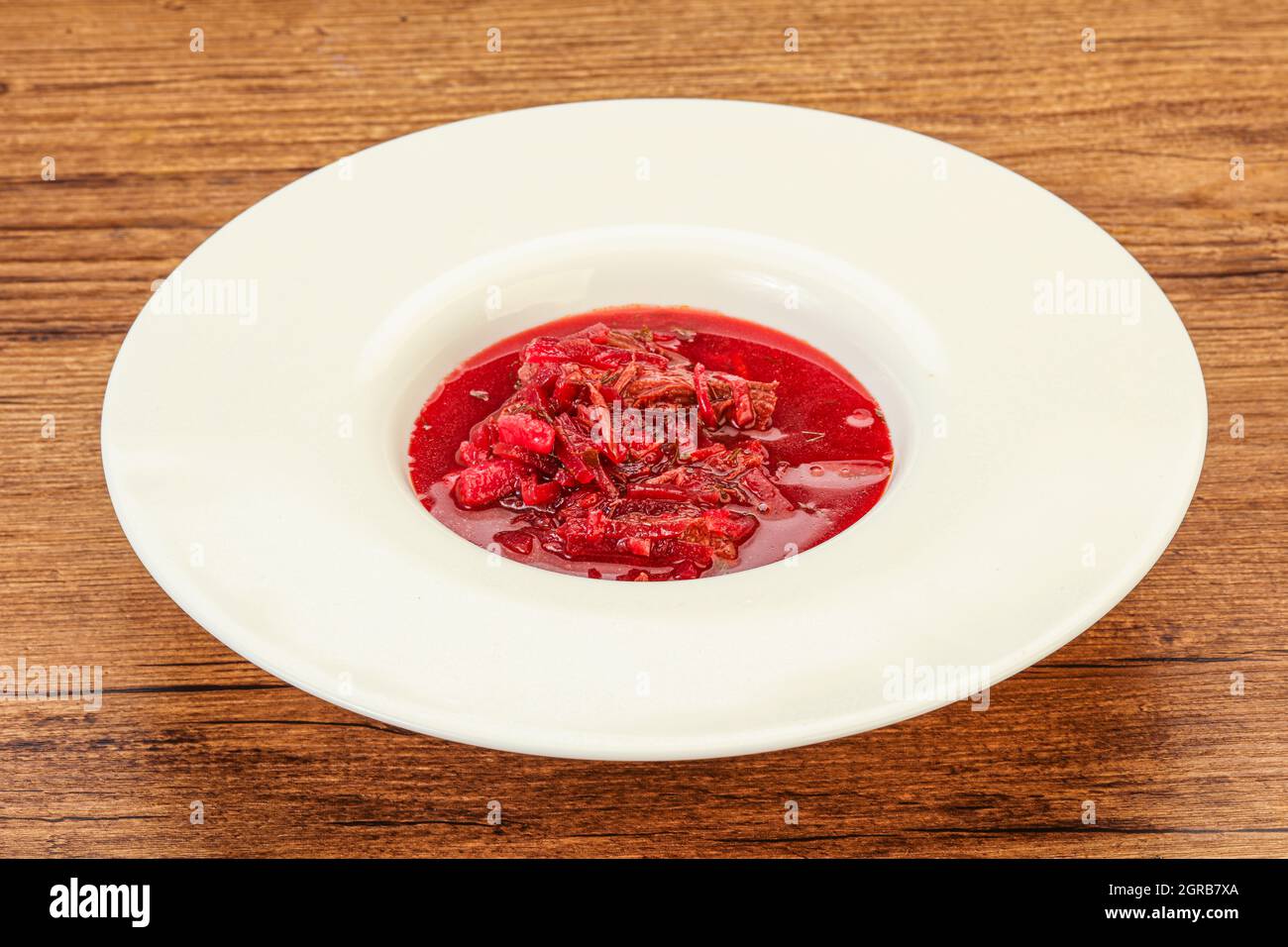 Russian traditional Borsch soup with cabbage and beef Stock Photo - Alamy