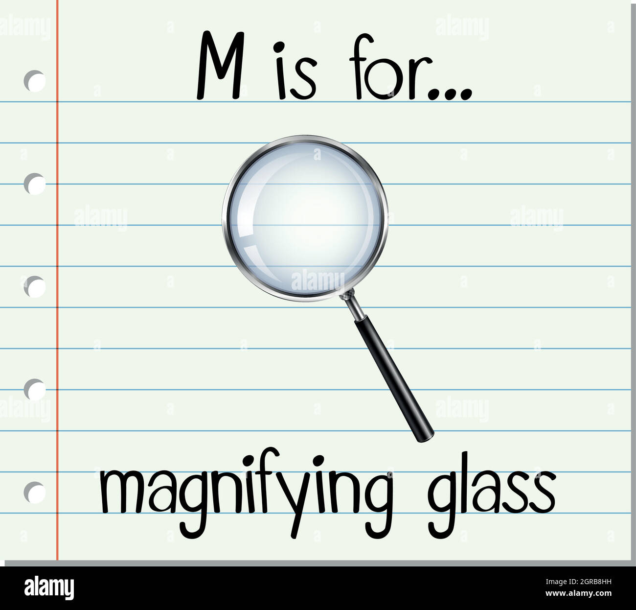 Flashcard letter M is for magnifying glass Stock Vector Image & Art - Alamy
