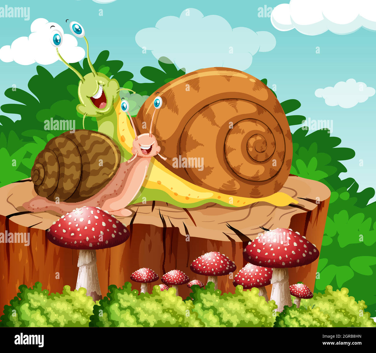 Crawling snails Stock Vector Images - Alamy