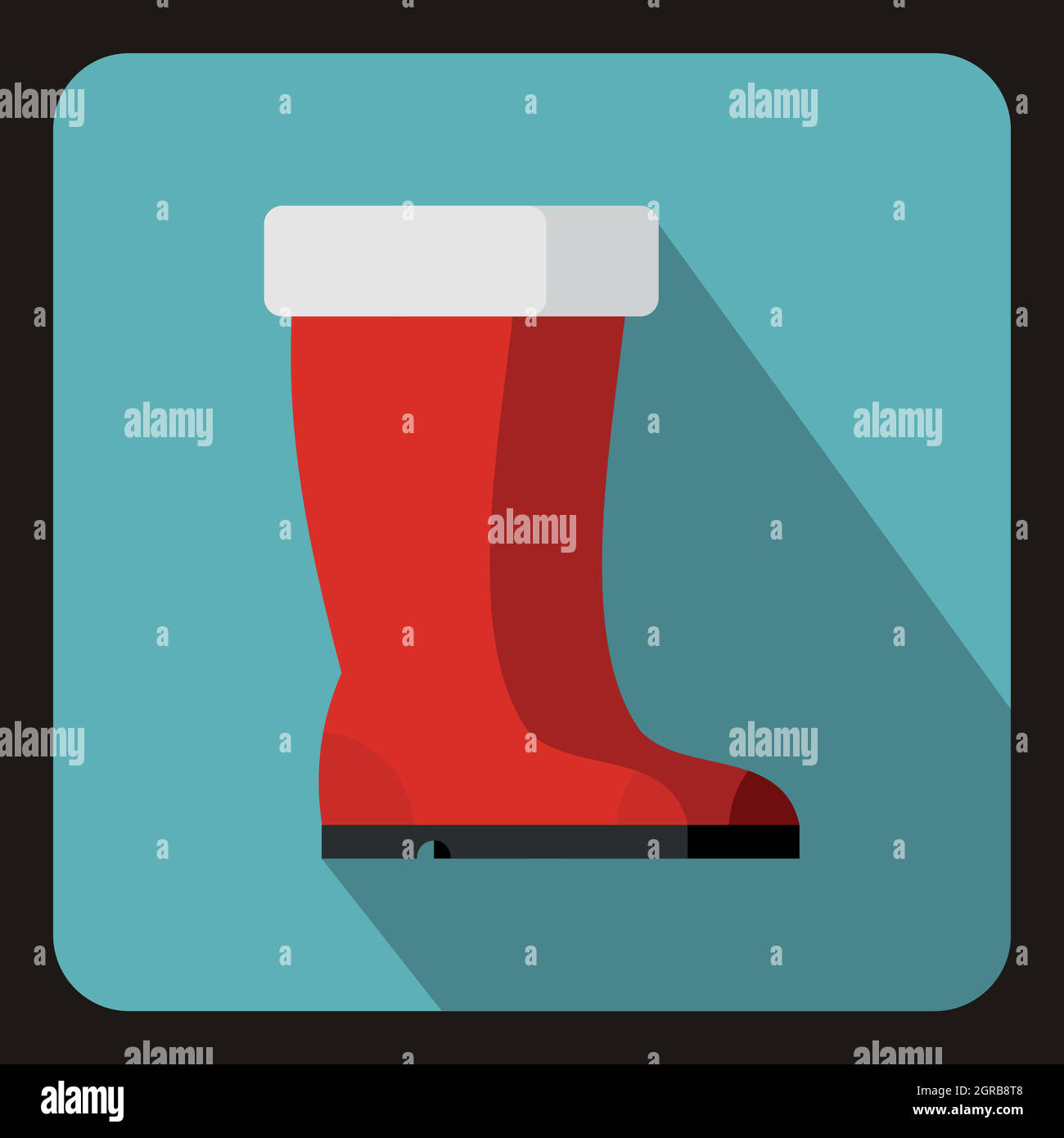 Red rubber boots icon, flat style Stock Vector Image & Art - Alamy