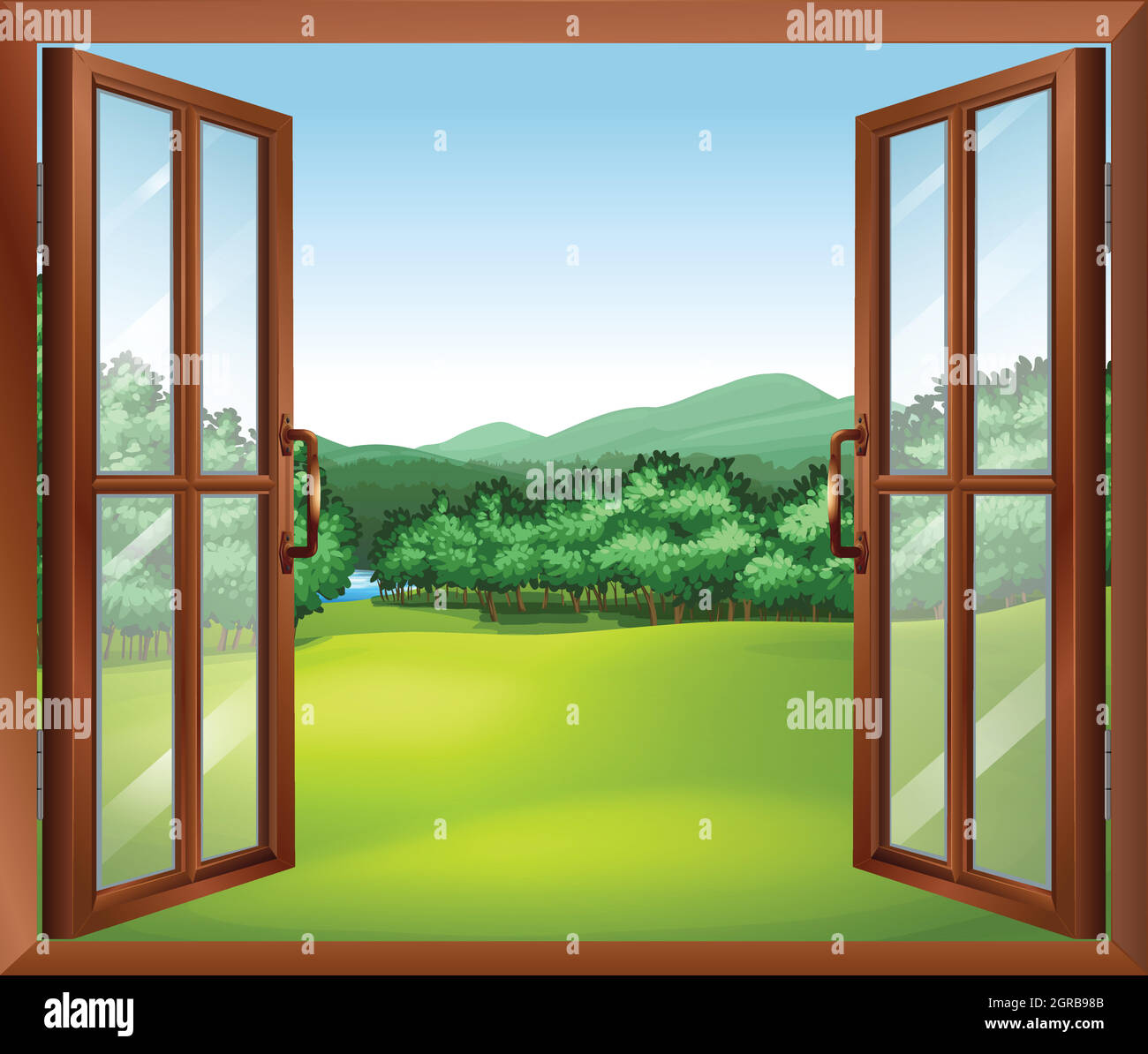 Landscape view beautiful house Stock Vector Images - Alamy