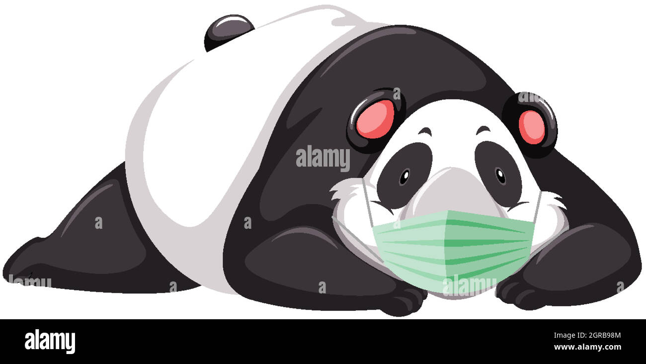 Panda cartoon character wearing mask Stock Vector Image & Art - Alamy