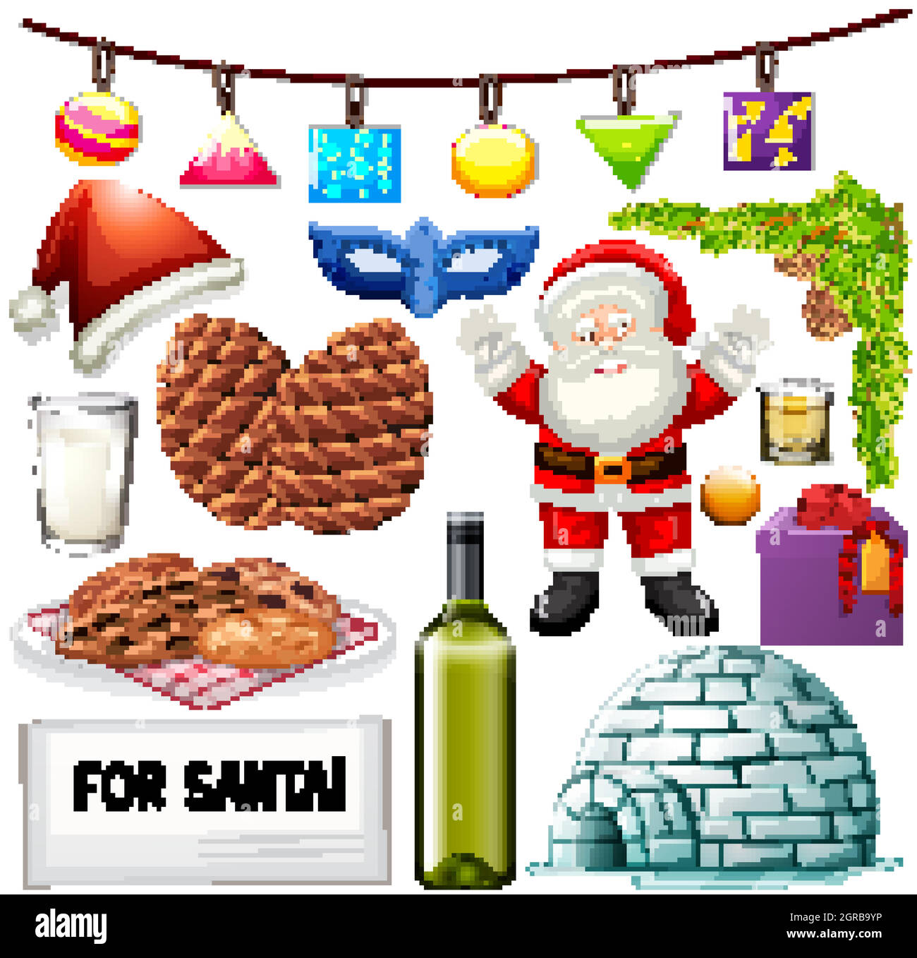 Set of isolated objects of christmas theme Stock Vector Image & Art - Alamy