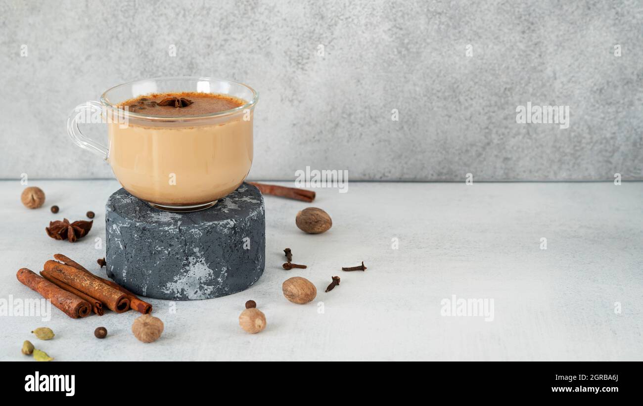 Chai tea in glass mug hi-res stock photography and images - Alamy