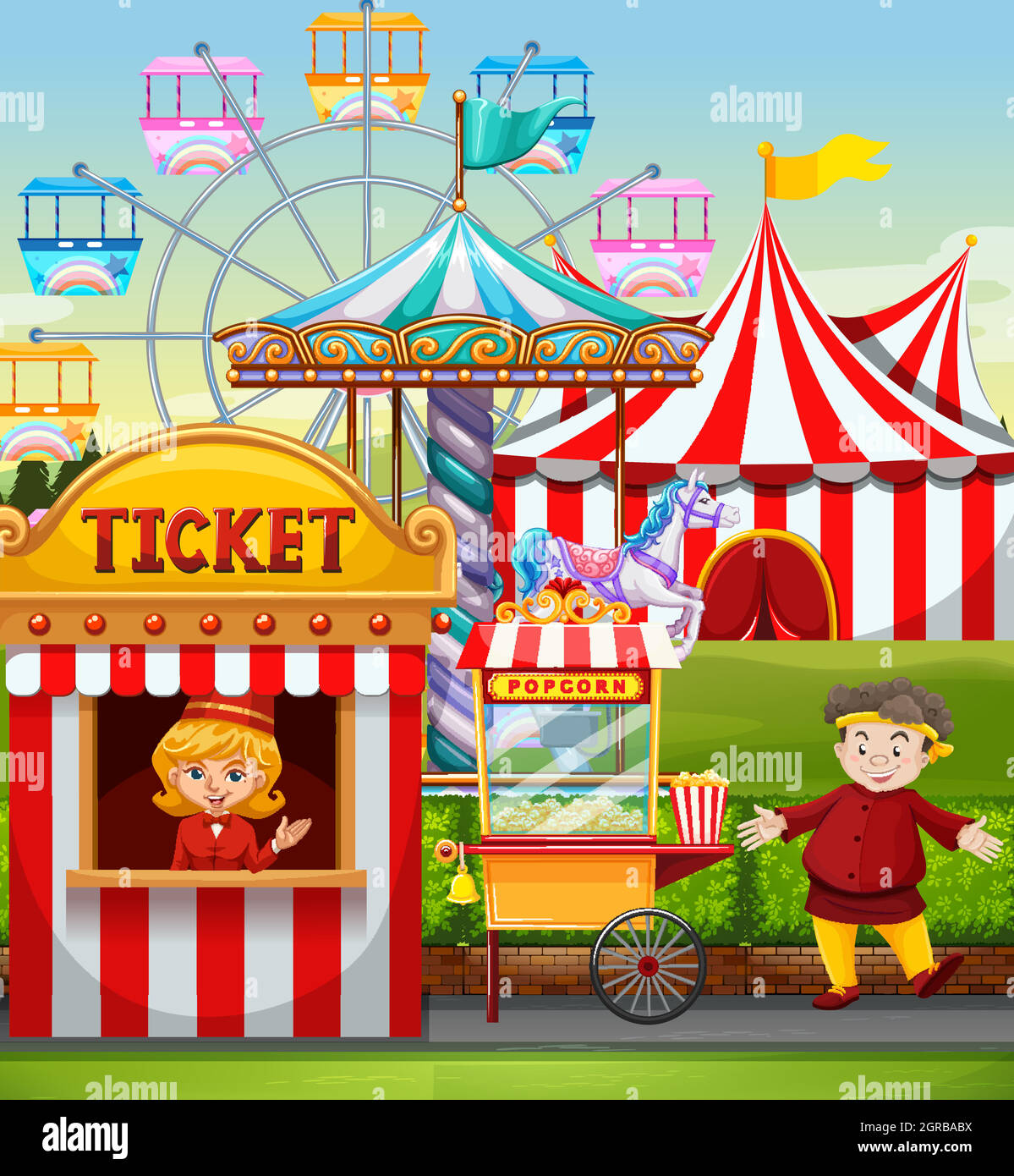 People ferris wheel Stock Vector Images - Alamy