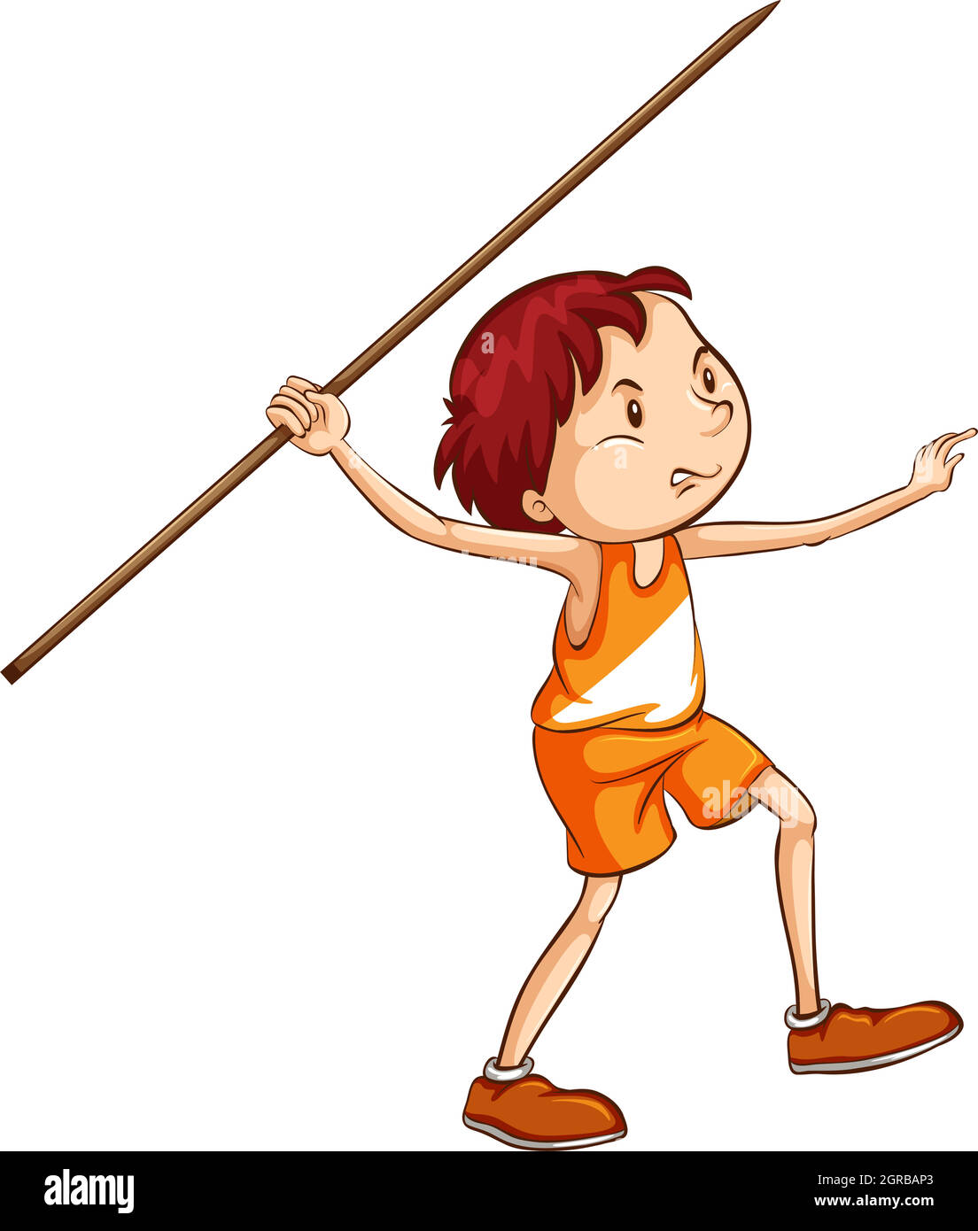 Boy holding a stick Stock Vector Images - Alamy