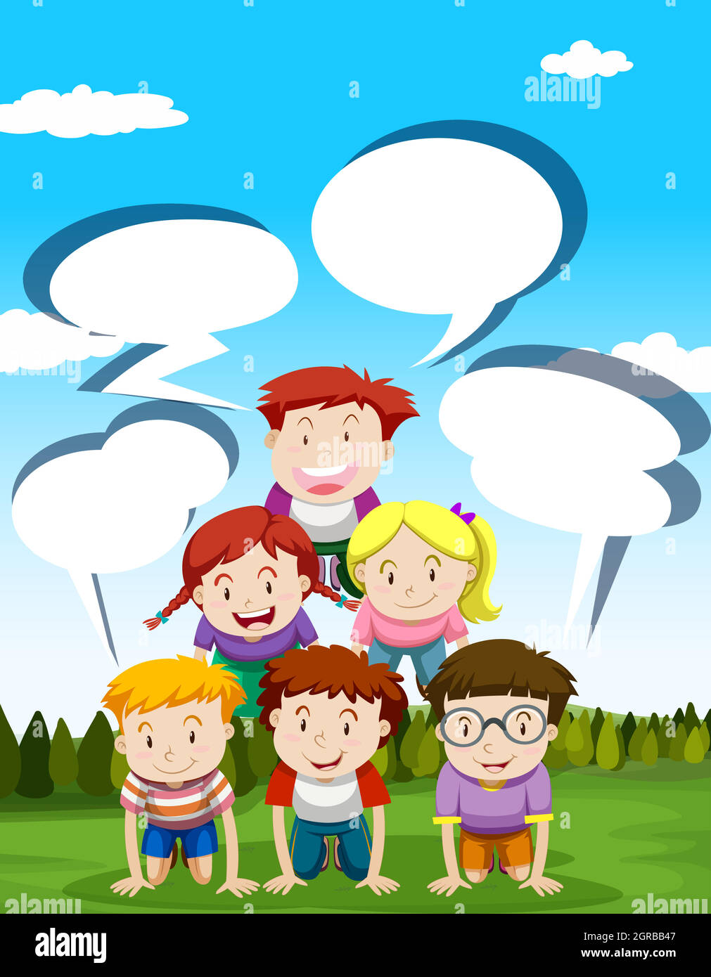 Children playing human pyramid Stock Vector Image & Art - Alamy