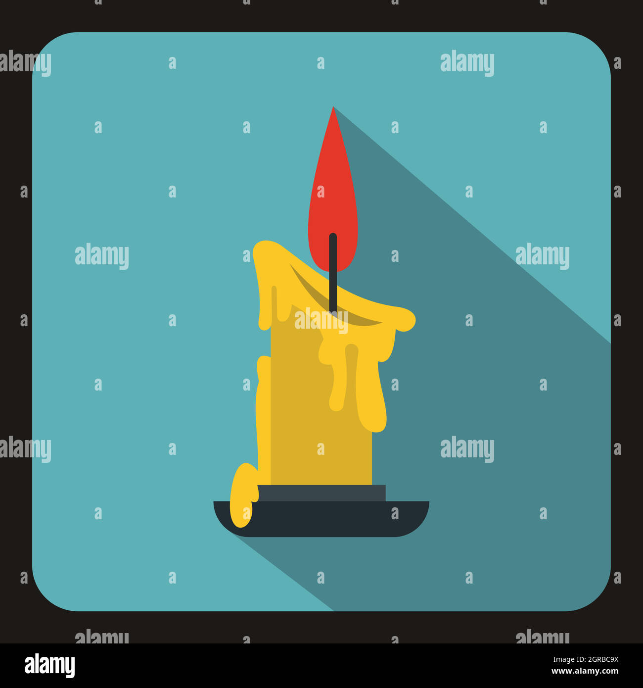 White candle burning yellow Stock Vector Images - Alamy