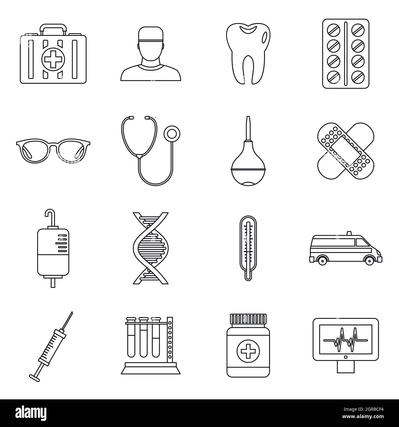 Medicine icons set, outline style Stock Vector Image & Art - Alamy