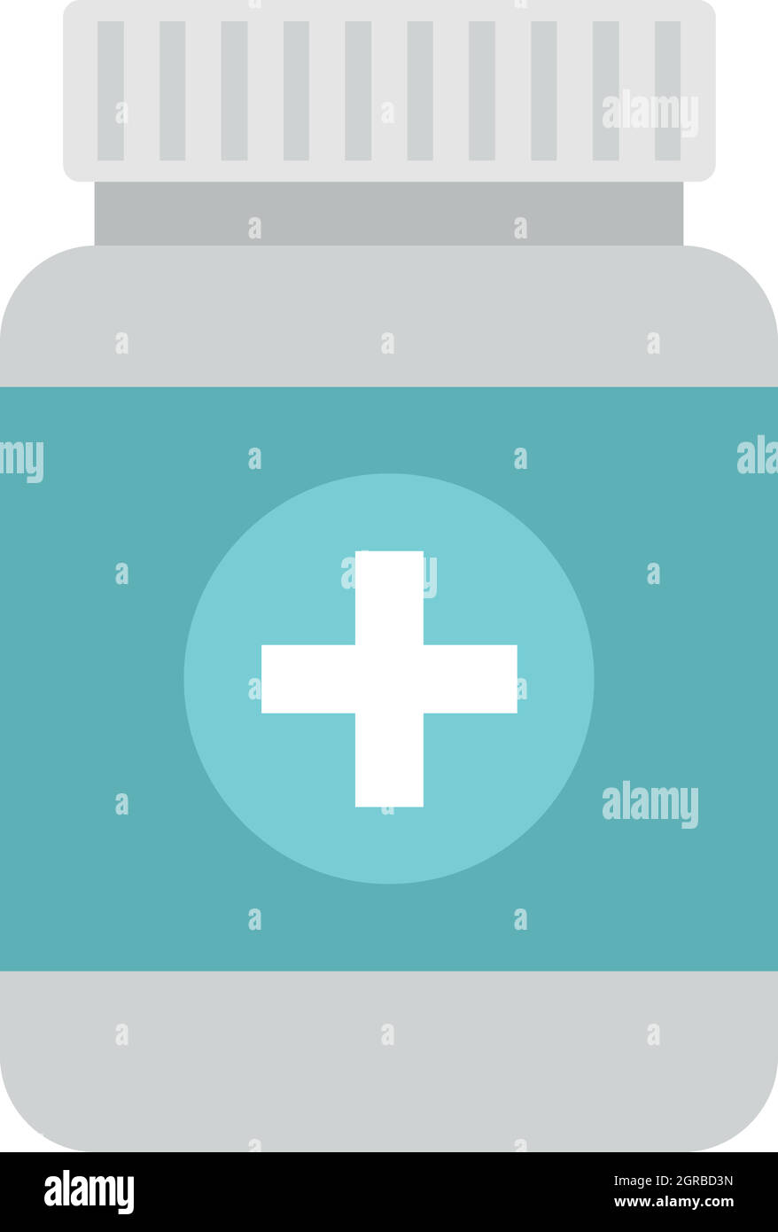 Tablets in plastic jar icon, flat style Stock Vector Image & Art - Alamy