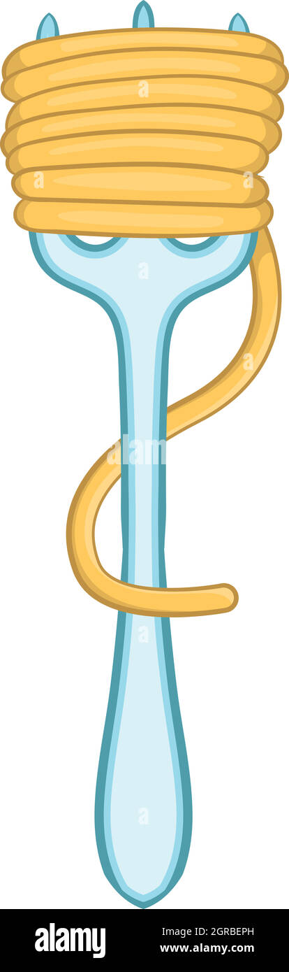 Spaghetti on fork icon, cartoon style Stock Vector Image & Art - Alamy