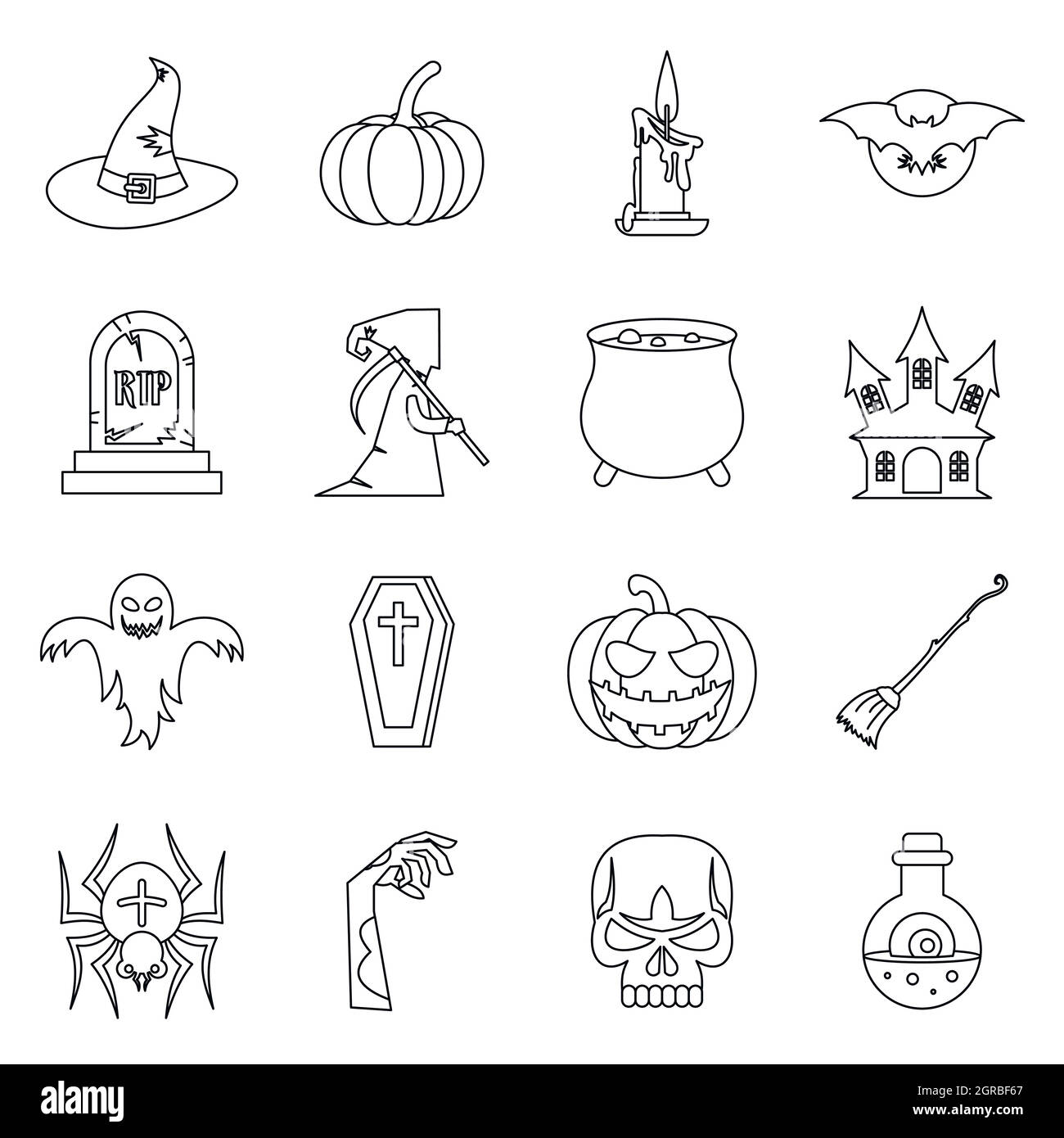 Stars set icons outline Cut Out Stock Images & Pictures - Alamy