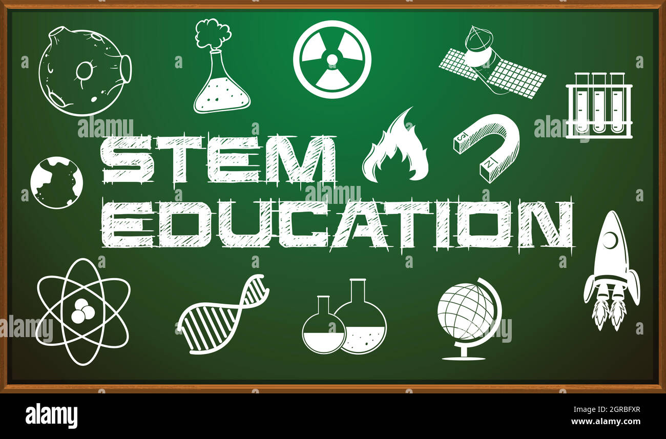 STEM education poster with icons on board Stock Vector Image & Art - Alamy