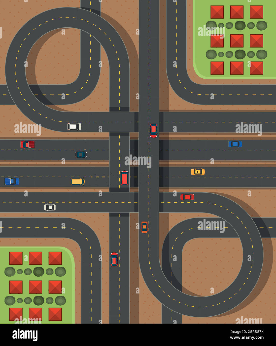 Cars driving aerial Stock Vector Images - Alamy