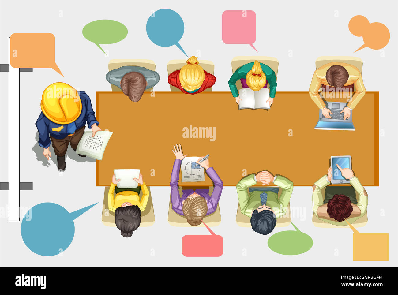 Teamwork in business meeting Stock Vector Images - Alamy