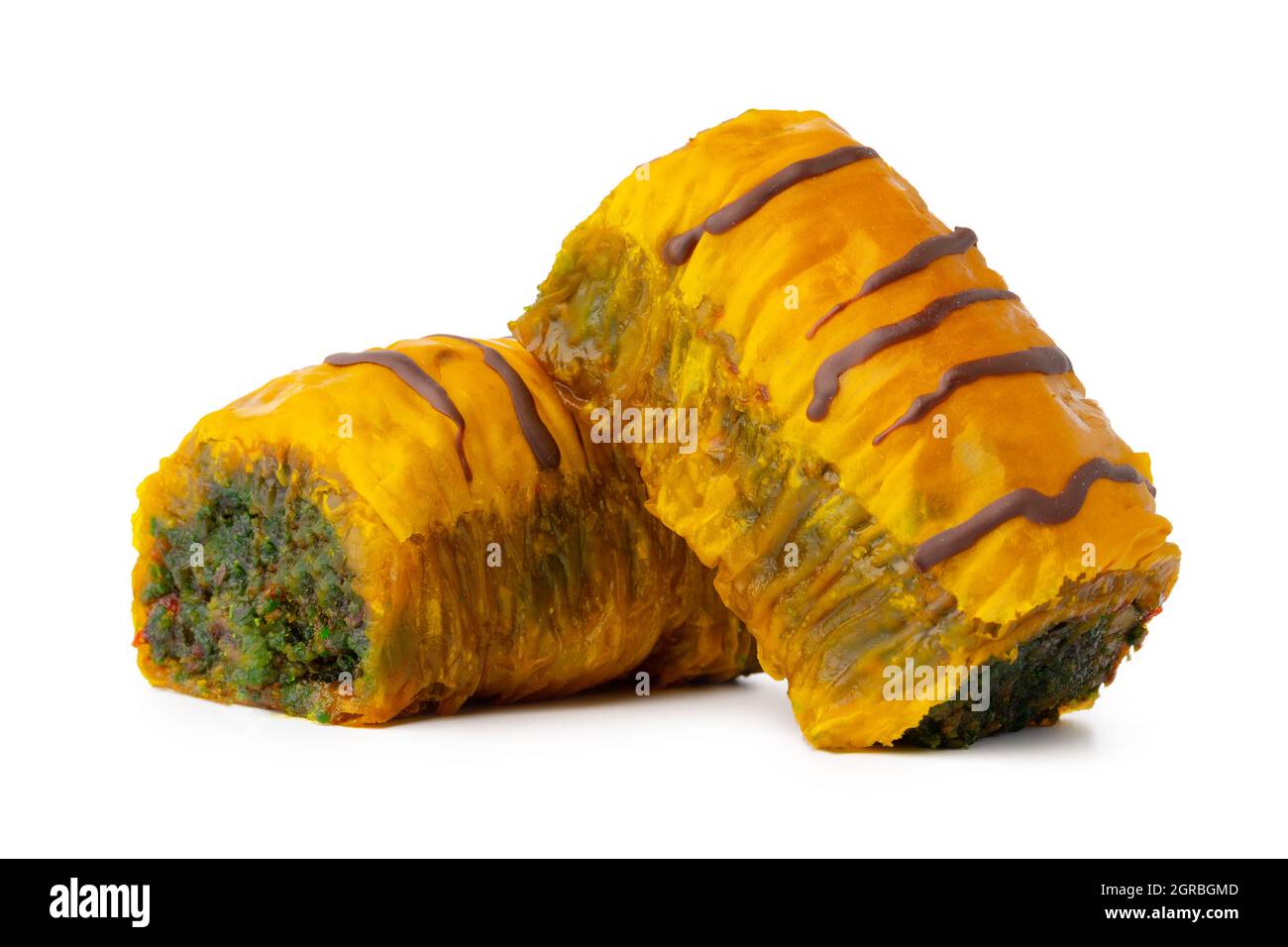 Turkish sweet pastry baklava isolated on white background Stock Photo ...