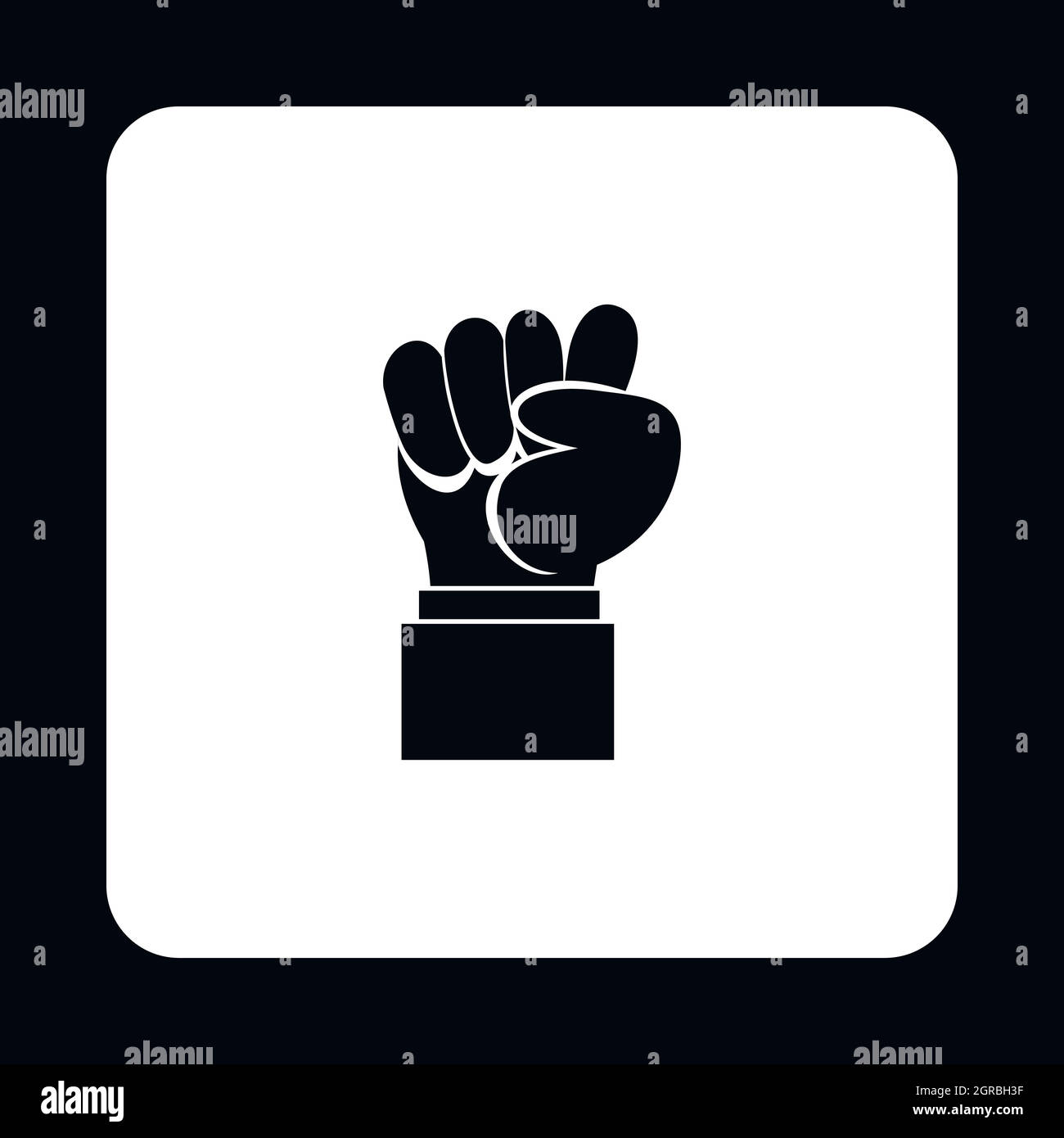 Raised up clenched male fist icon, simple style Stock Vector Image ...