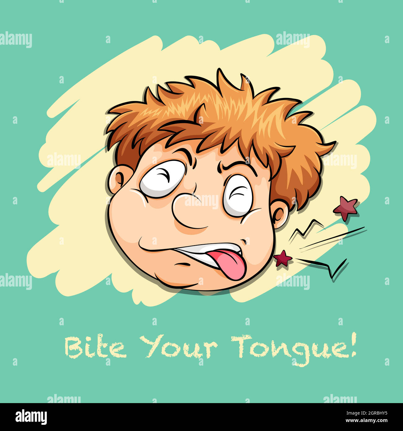 Biting Tongue Cartoon
