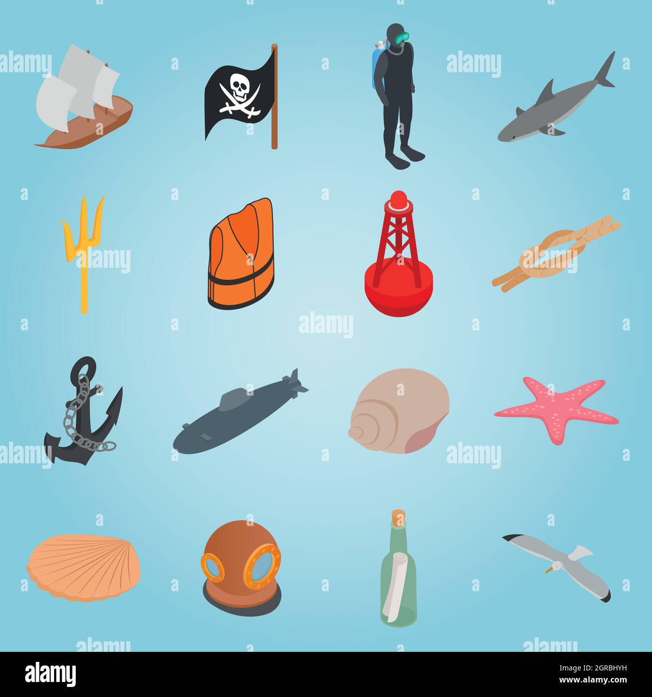 Sea set Stock Vector Images - Alamy