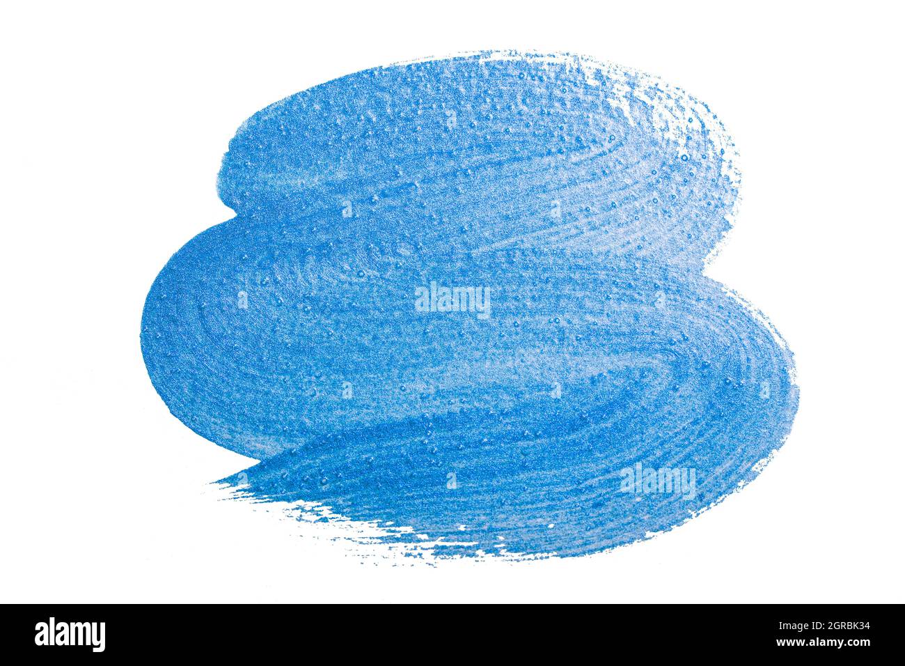 Brush of blue paint on a white background. Pearl bluepaint texture ...