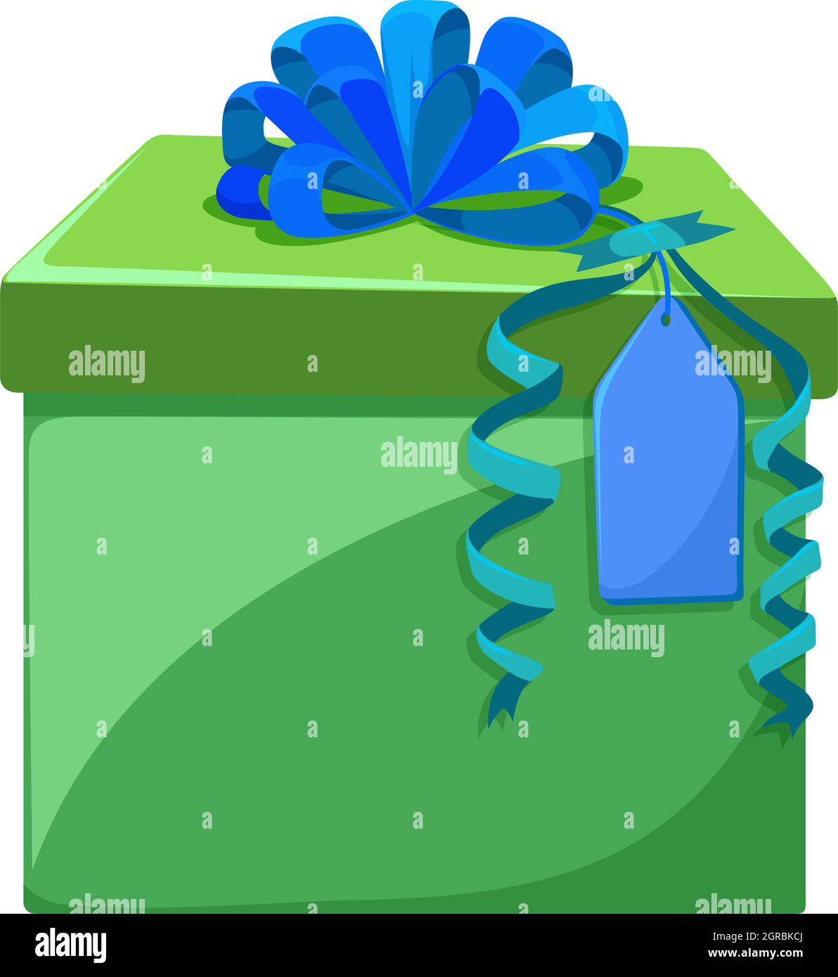 Present box with blue ribbon Stock Vector Image & Art - Alamy
