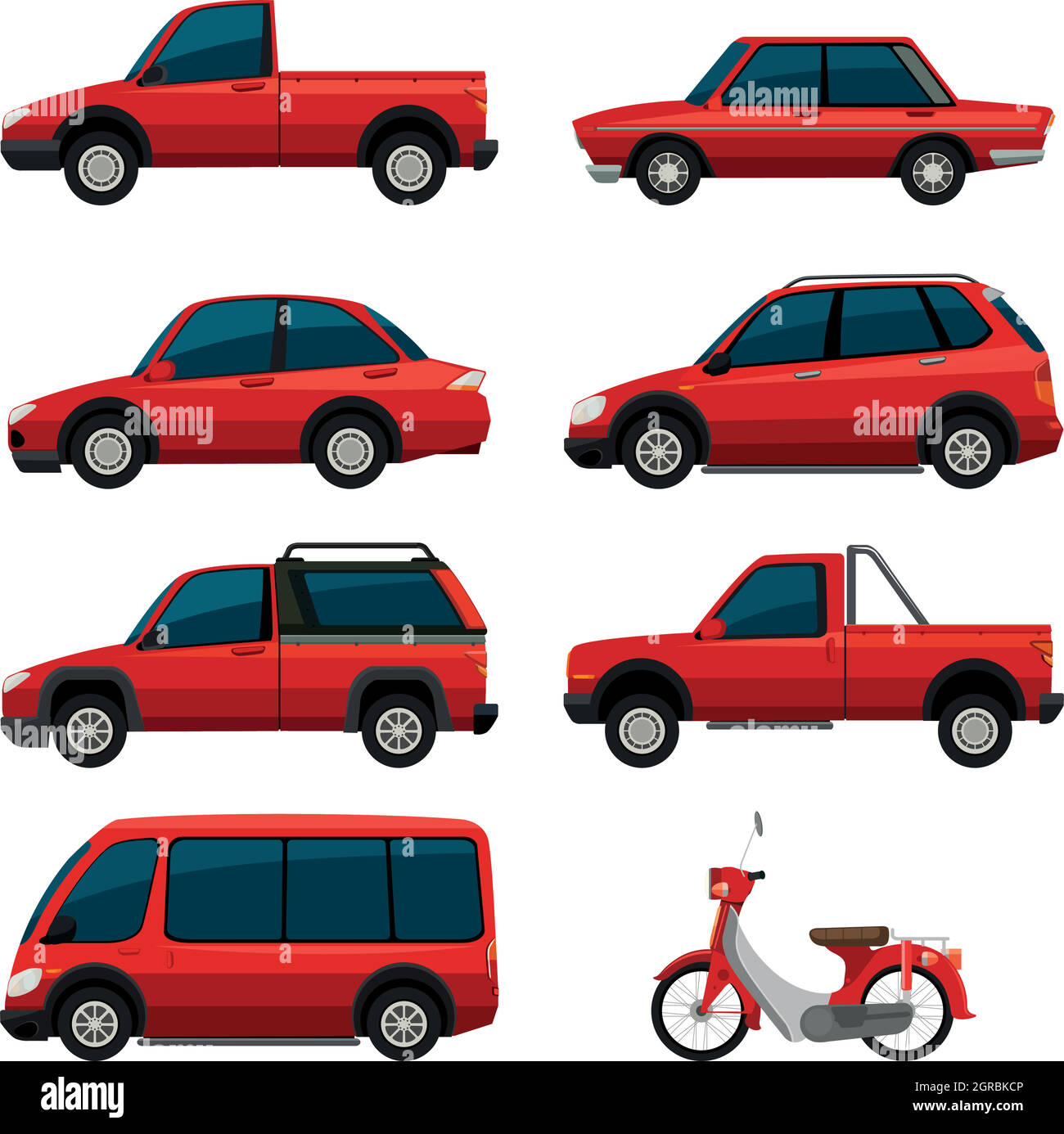 Different types of transports in red color Stock Vector Image & Art - Alamy