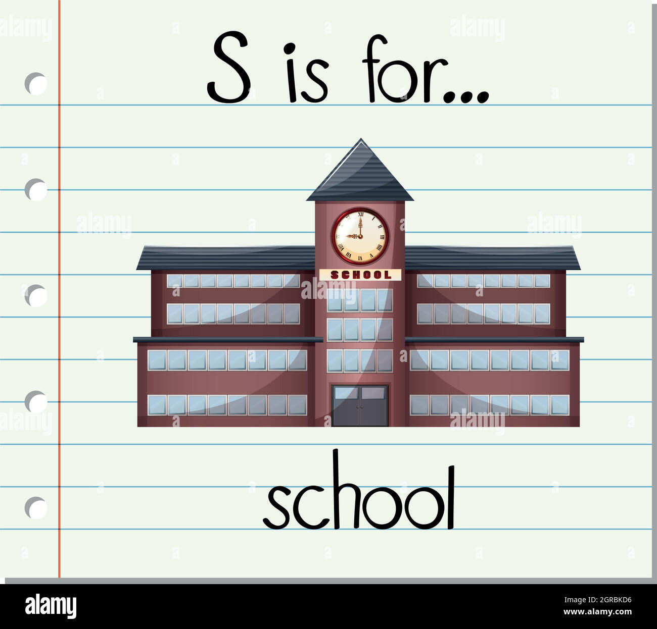 Flashcard letter S is for school Stock Vector Image & Art - Alamy