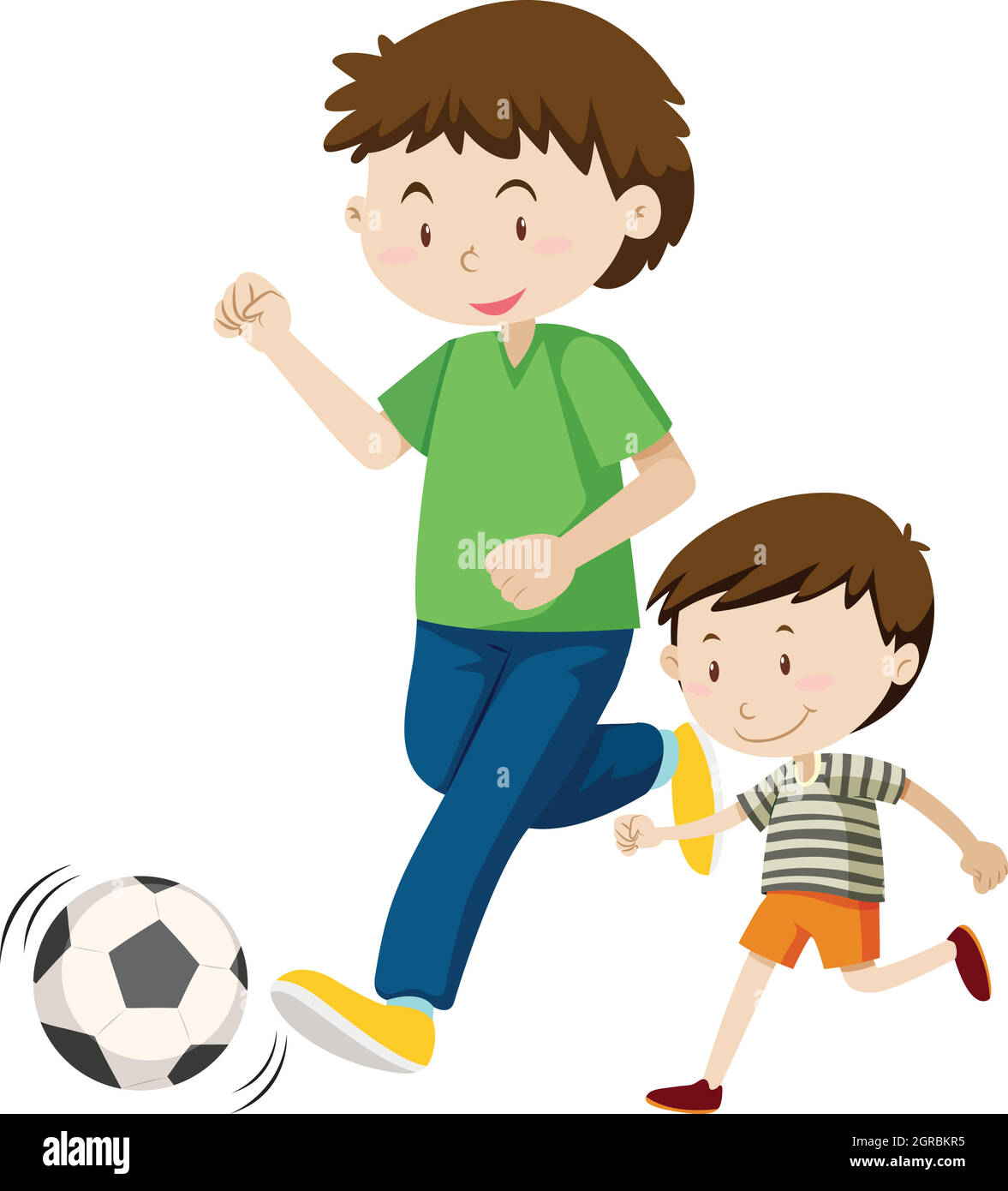 Father and son playing soccer Stock Vector Image & Art - Alamy