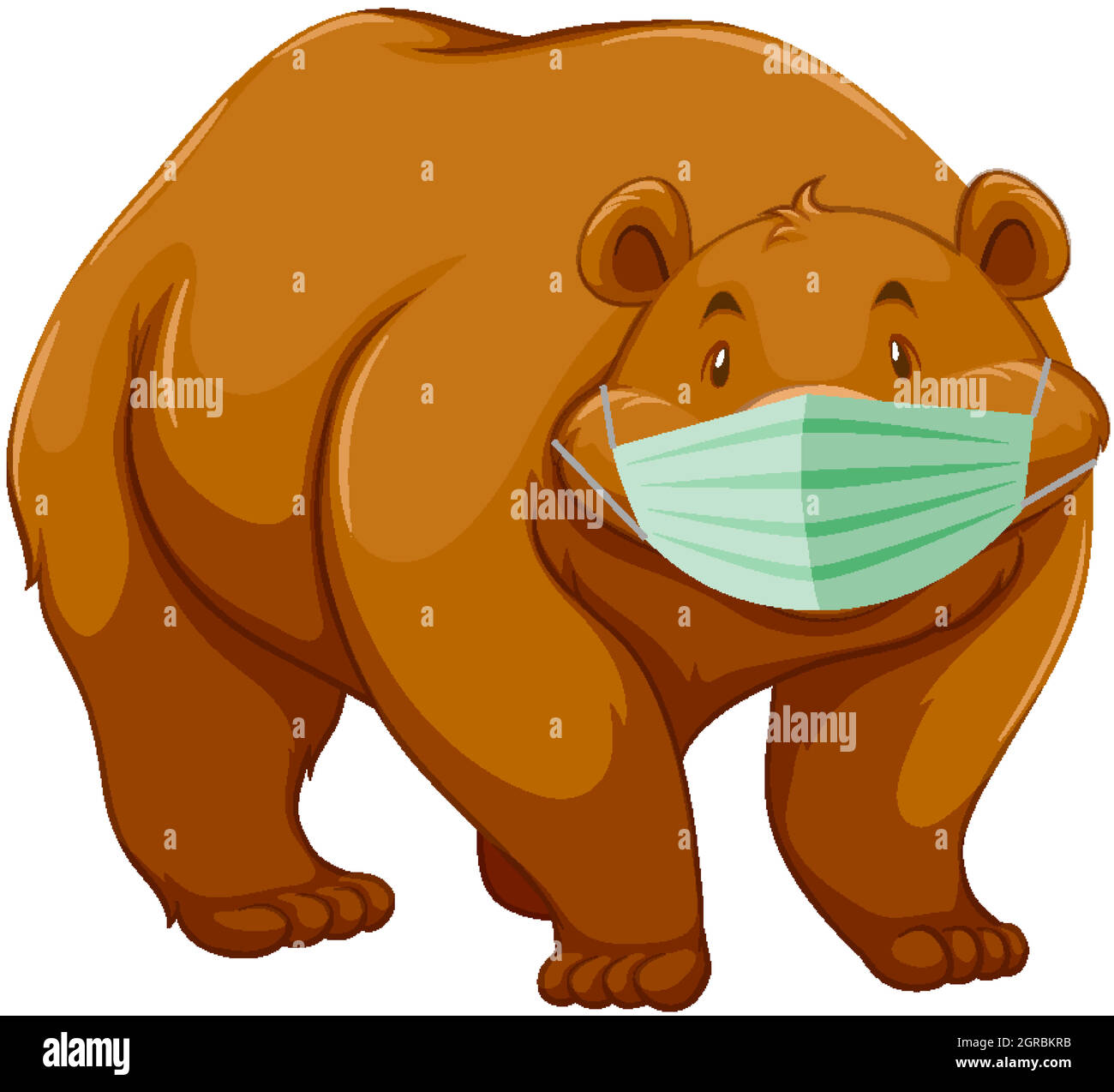 Bear cartoon character wearing mask Stock Vector Image & Art - Alamy