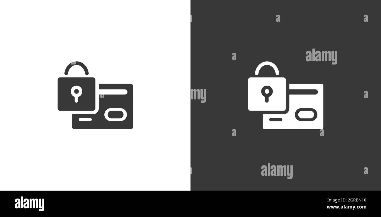 Secure credit card payment. Security padlock. Isolated icon on black ...