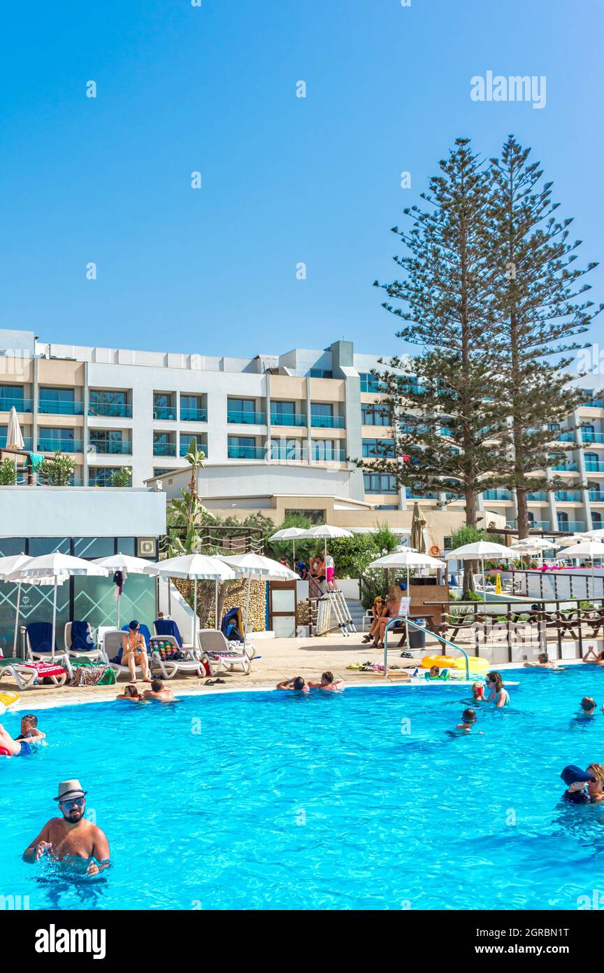 The inner part of the holiday complex - Bugibba, Malta Stock Photo - Alamy