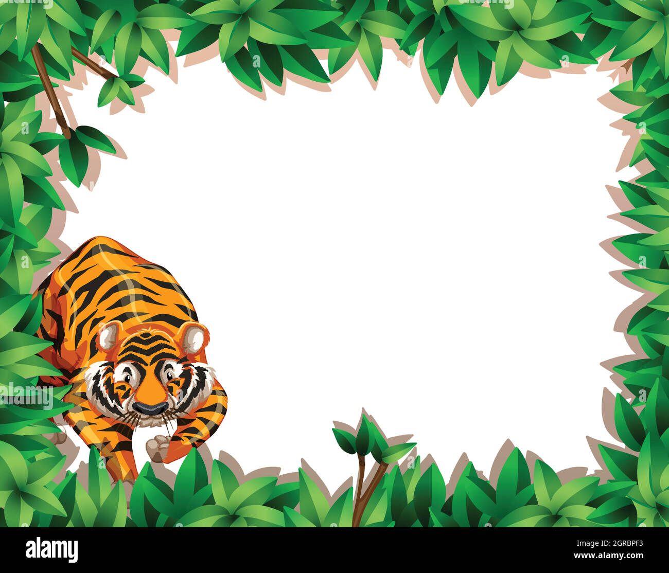 A tiger on nature frame Stock Vector Image & Art - Alamy
